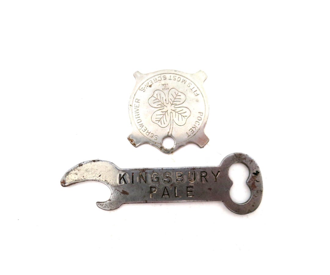 Vintage Advertising Kingsbury Pale Beer Bottle Opener & Koroseal 4 Leaf ...
