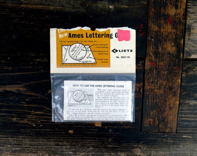 Vintage Ames Lettering Guide Stencil by Lietz Original Package 3927-70 ...