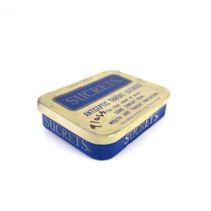 Vintage Small Sucrets Metal Tin Box Container Advertisement Pharmacy ...