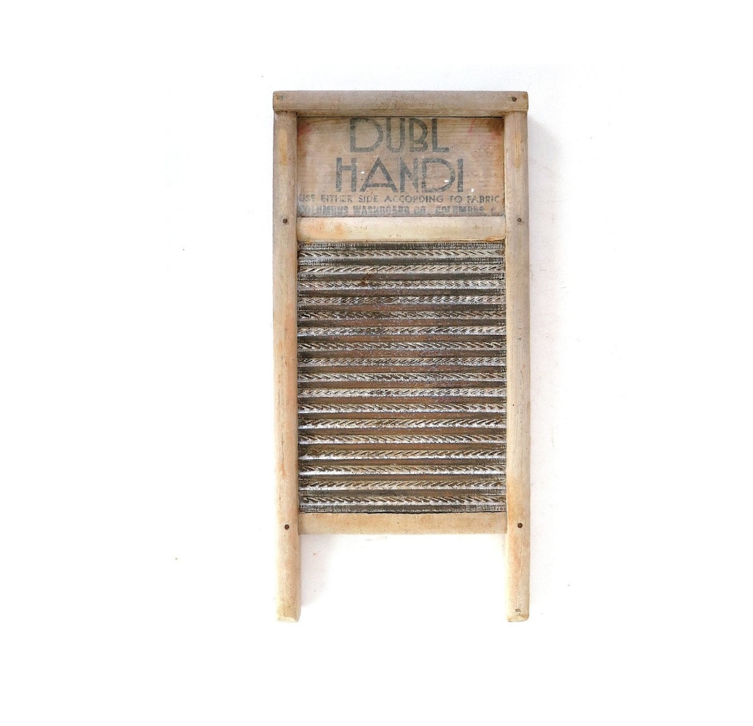 Vintage Dubl Handi Washboard Columbus Company Wood & Metal Wash Board ...