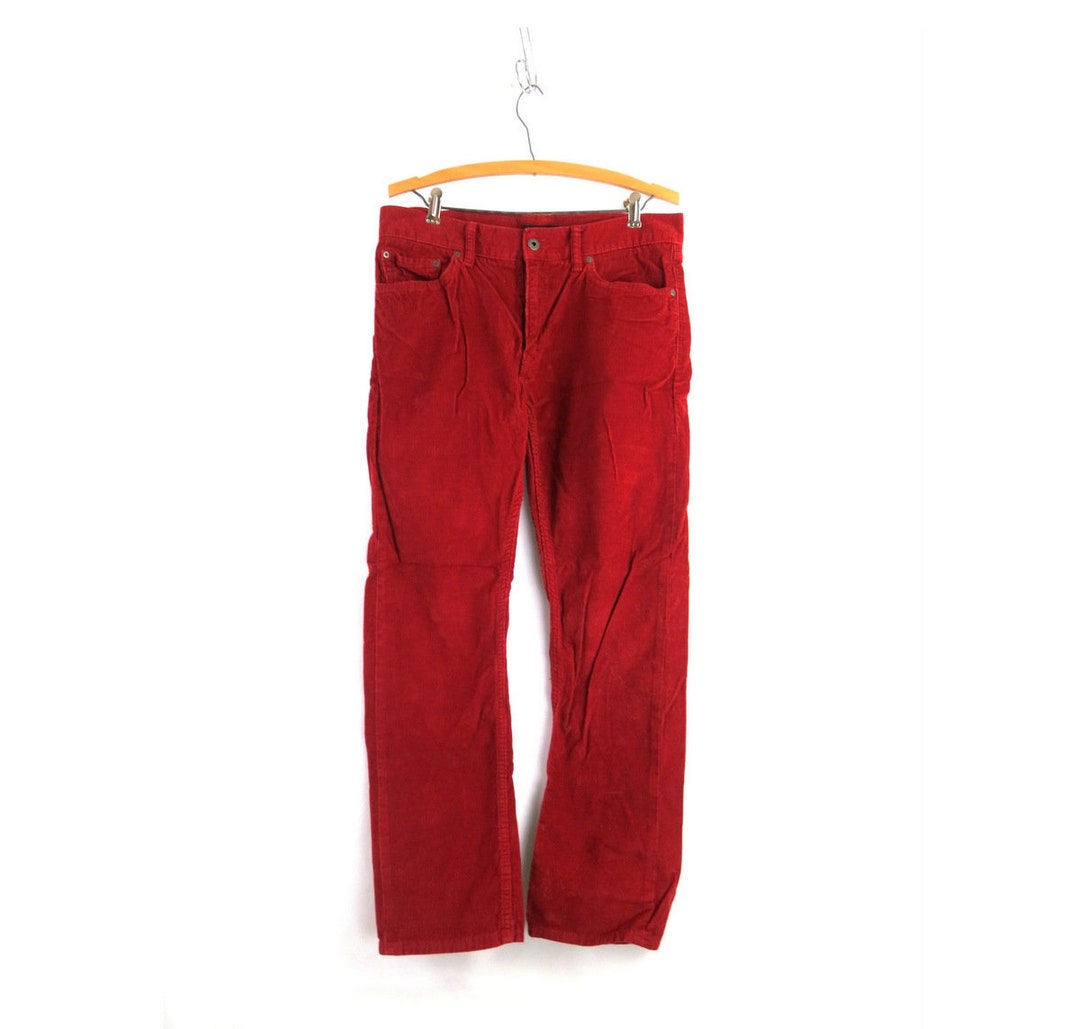 Dark Red Corduroy Pants Banana Republic Trousers Vintage Y2K Casual ...
