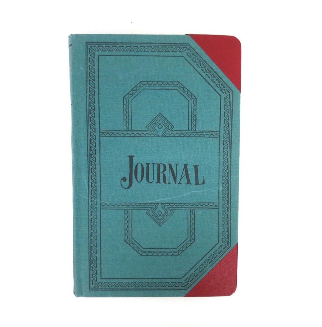 Vintage Blank Journal Book Vernon Royal Turquoise Green Ledger Account ...