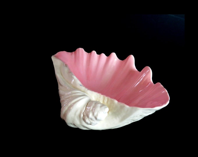 Vintage Ceramic Seashell Dish Pink & White Shell Bowl Retro Home Decor ...