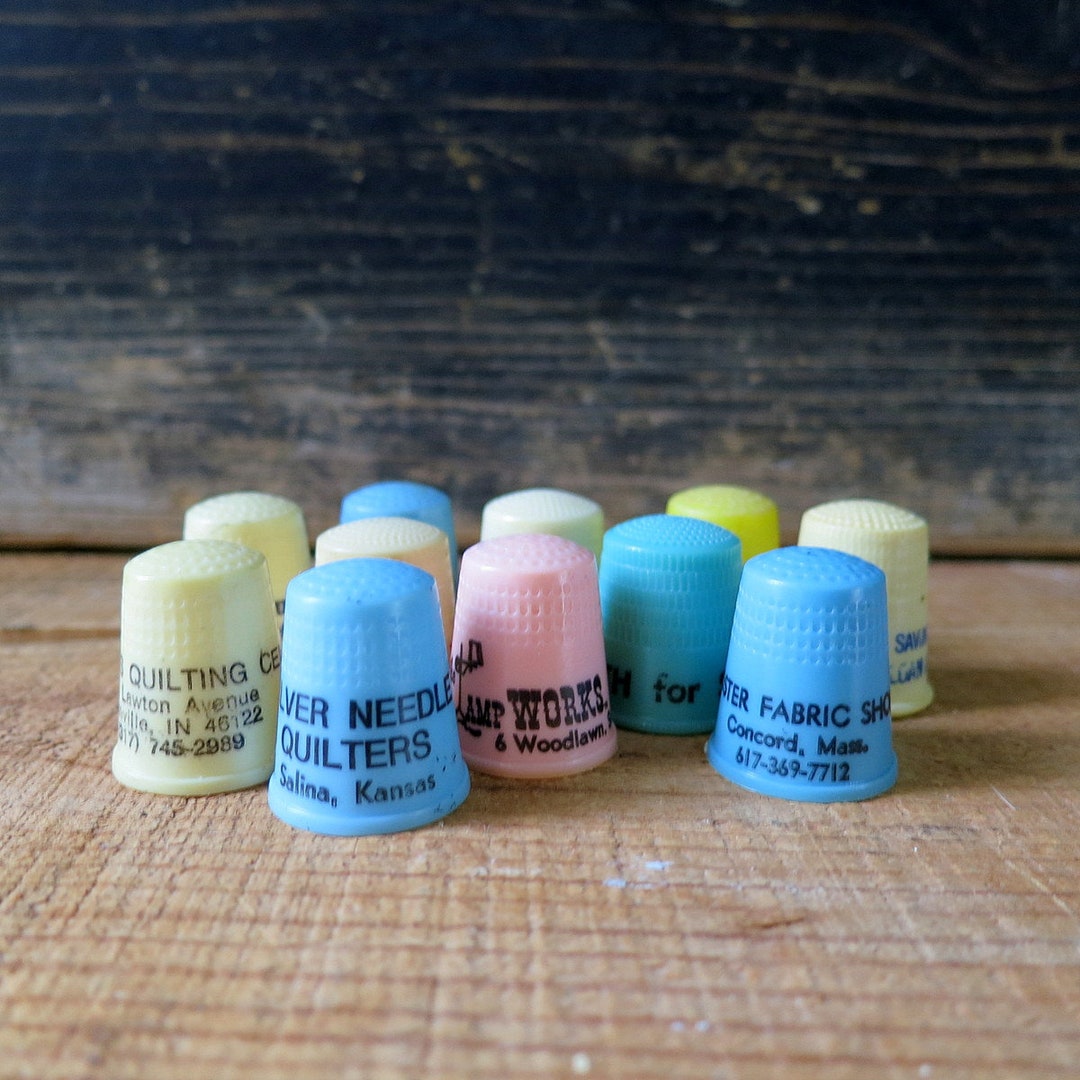11 Plastic 1950's and 60's Advertising Sewing Thimbles / Vintage ...