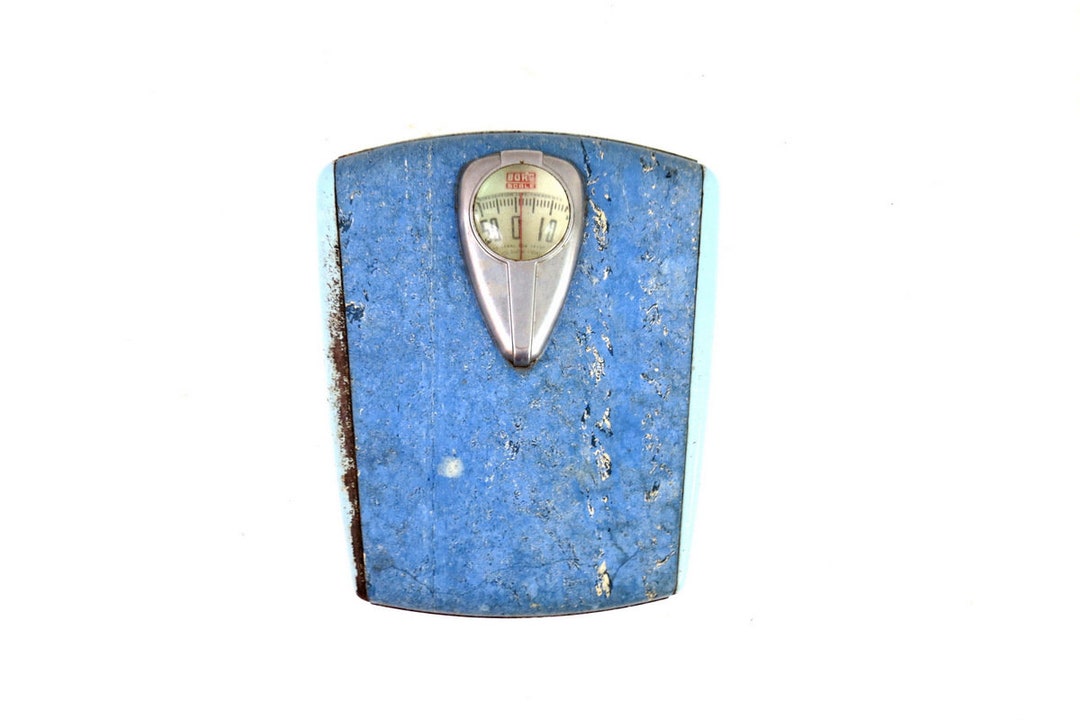 Blue BORG Bathroom Scale Vintage 1950s Mid Century Art Deco Home Decor ...