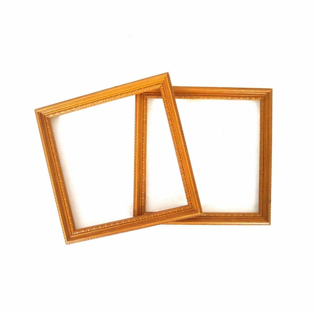 2 Vintage Matching Wood Frames / Small Square Wooden Picture Frames ...