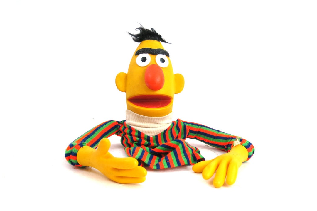 Vintage BERT Puppet Sesame Street Toy Collectible - Etsy