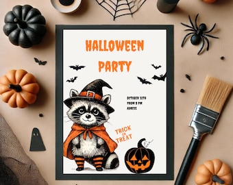 Spooky Night Halloween Party Invitation Editable Canva Template - Etsy