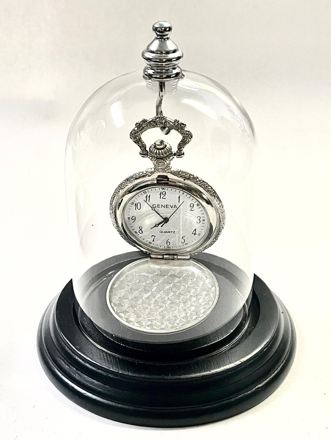 Six Pocket Watch Display Dome (3x5") - Silver Knob, Black Base - Etsy