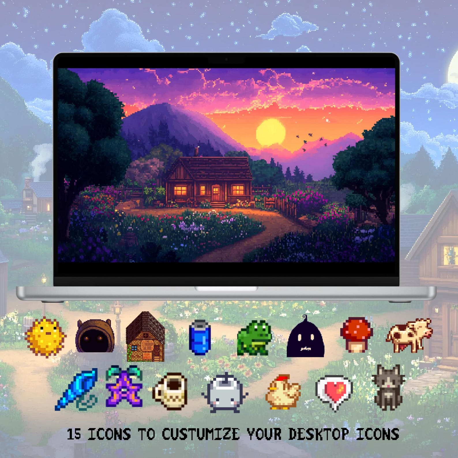 Stardew Valley Desktop Wallpaper & Icons Bundle (digital Download) - Etsy