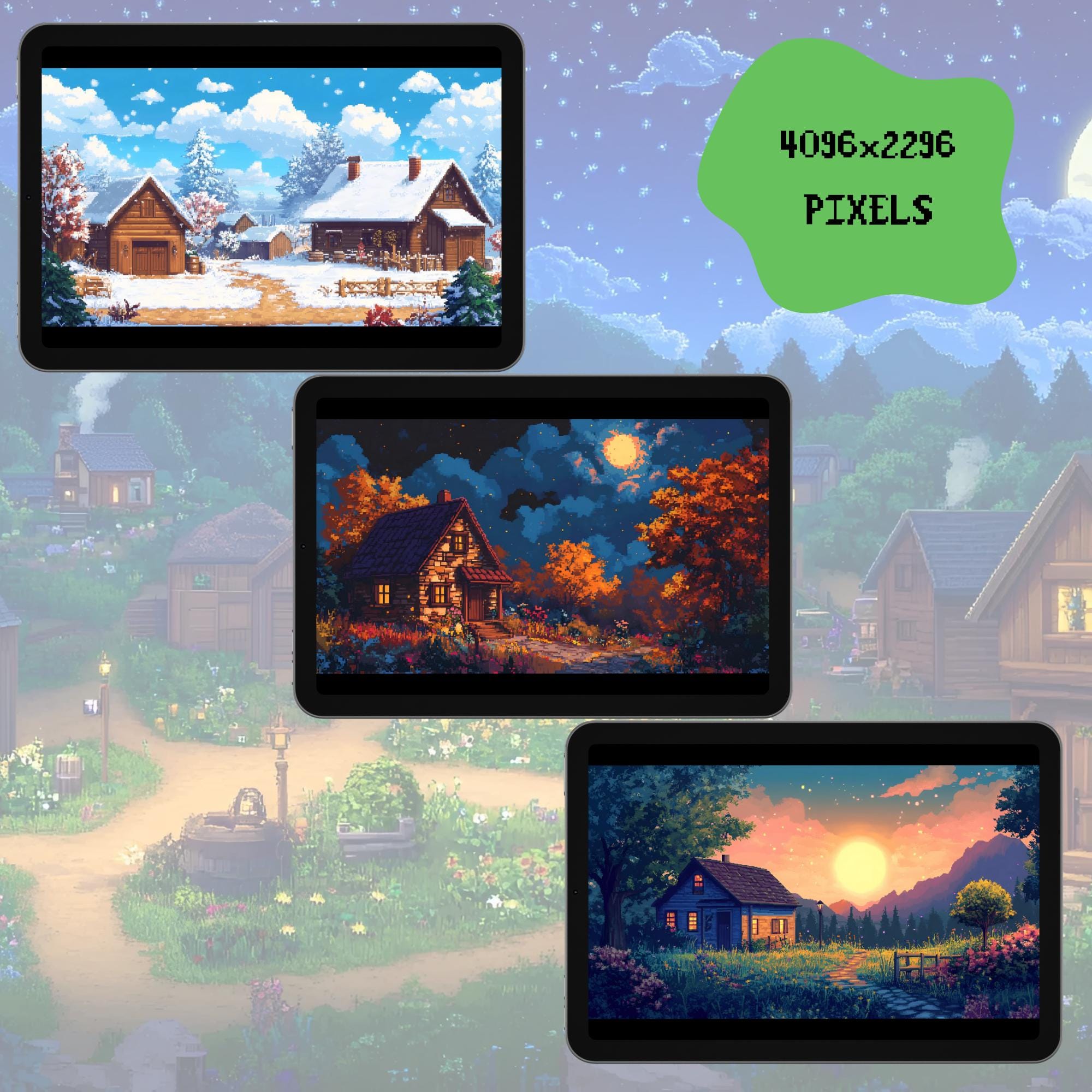 10 Stardew Valley Landscape Wallpaper & Icons Bundle, Desktop Laptop ...