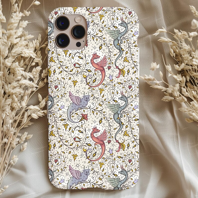 Medieval Dragons Pattern Phone Case: Tough Magsafe iPhone Galaxy Pixel ...
