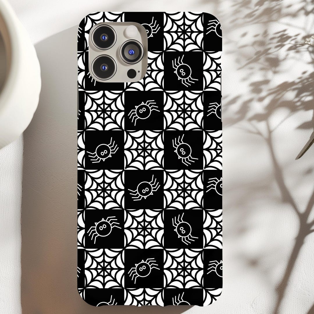 Spider Webs Halloween Checker Design Phone Case Tough Slim Magsafe ...