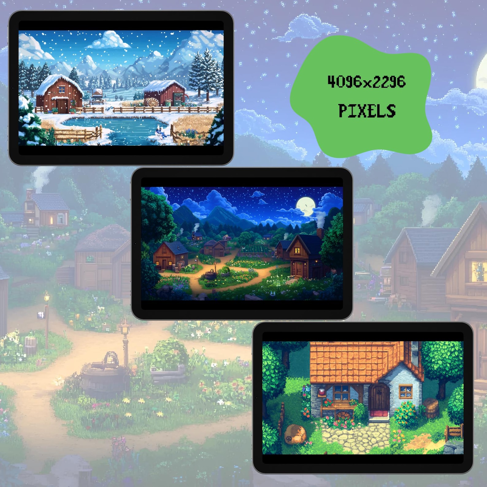 10 Stardew Valley Landscape Wallpaper & Icons Bundle, Desktop Laptop ...