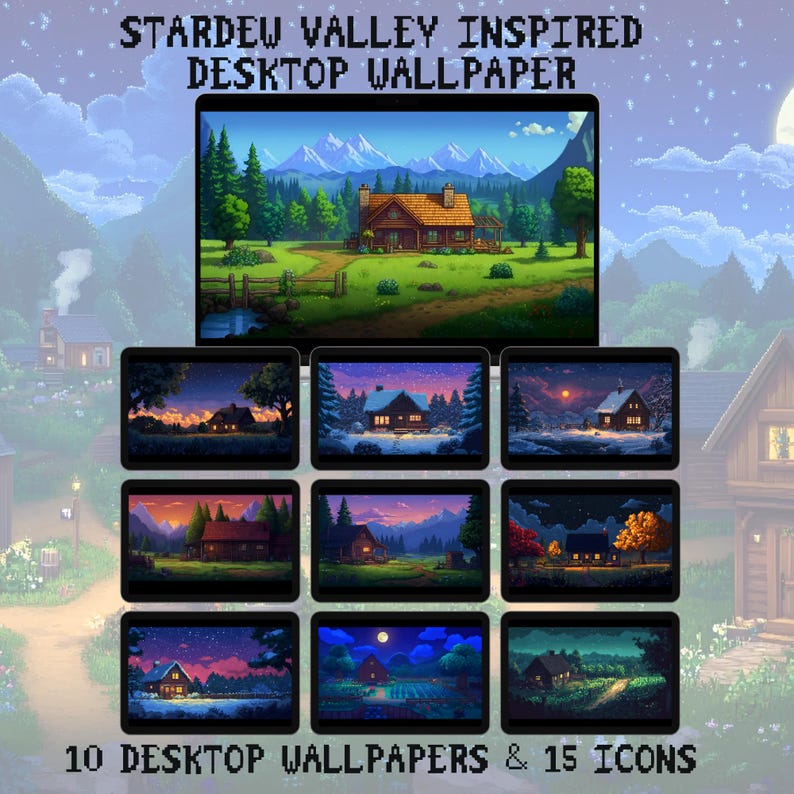 Stardew Valley Desktop Wallpaper & Icons Bundle (digital Download) - Etsy