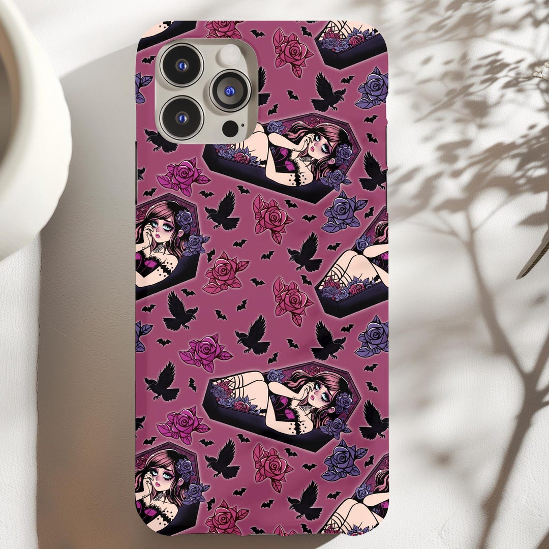 Goth Girl Gothic Coffin Sad Girl Phone Case Tough Slim Magsafe Phone ...
