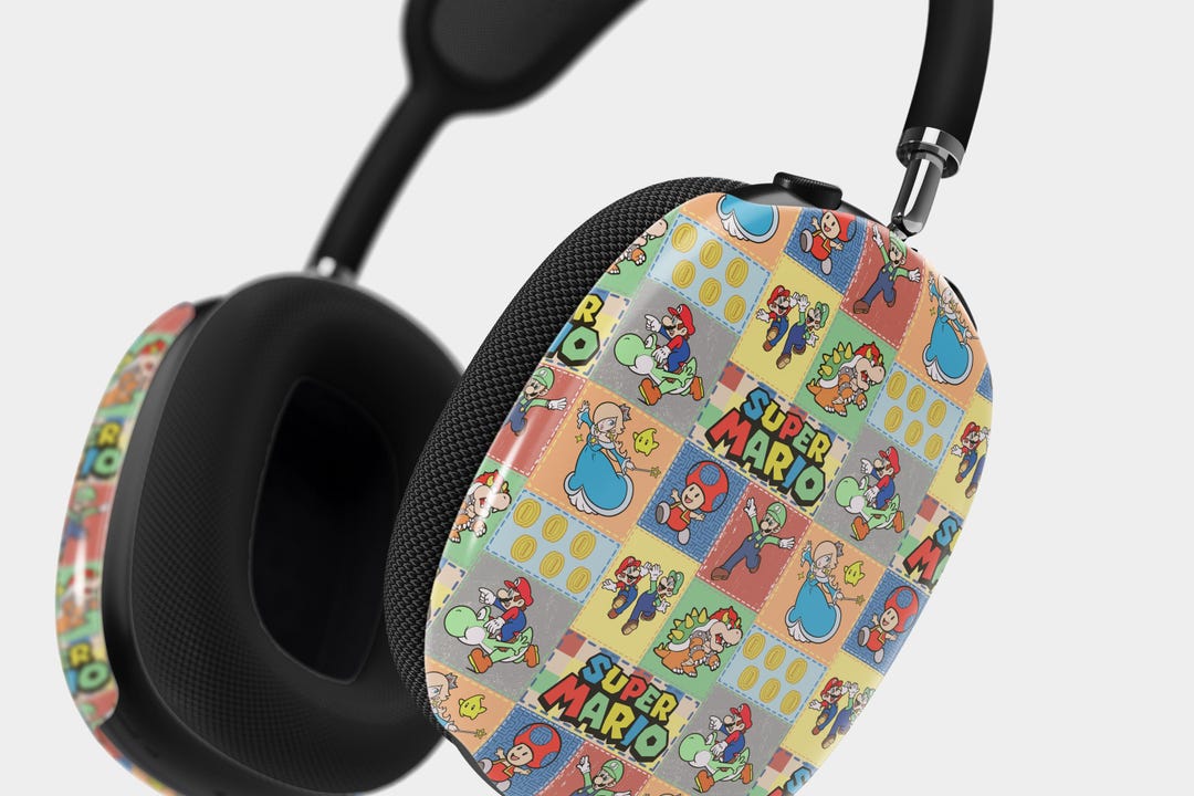 Super Mario Patchwork Print Airpods Max Case Snap on Air Pods Max Cover ...