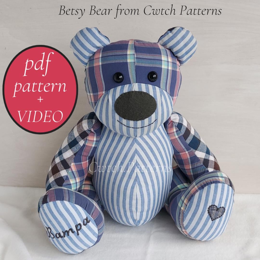 Memory Bear Pattern, Sewing Pattern With Video Tutorial, Betsy Bear ...