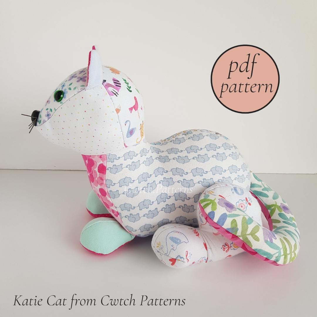 Cat Sewing Pattern Pdf, Katie Cat, Cat Sewing Pattern Plush, Sew a Toy ...
