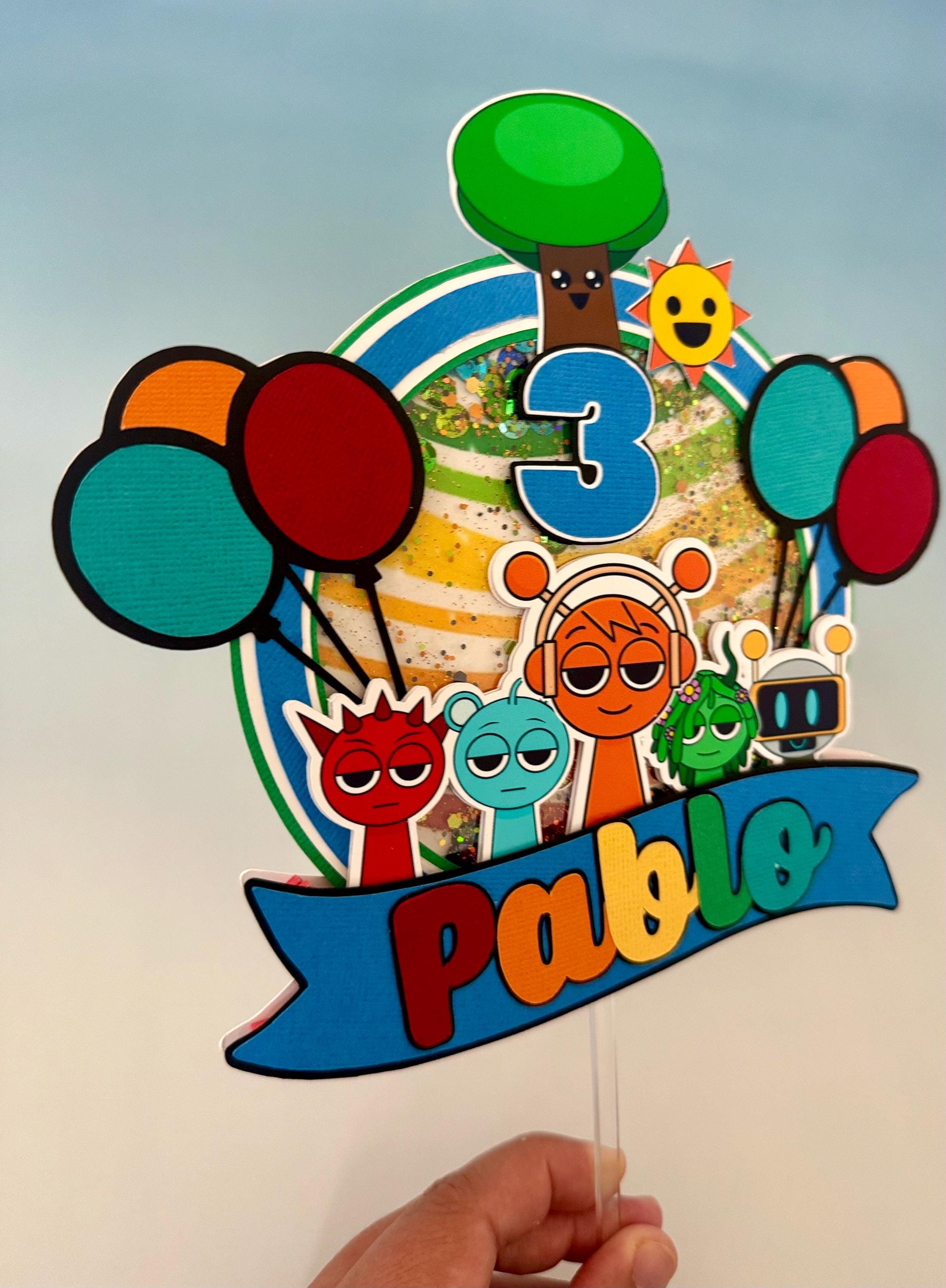 Sprunki Cake Topper , Sprunki Cake Topper Shaker, Sprunki Party ...