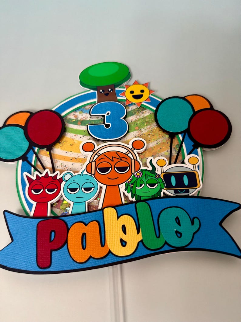 Sprunki Cake Topper , Sprunki Cake Topper Shaker, Sprunki Party ...