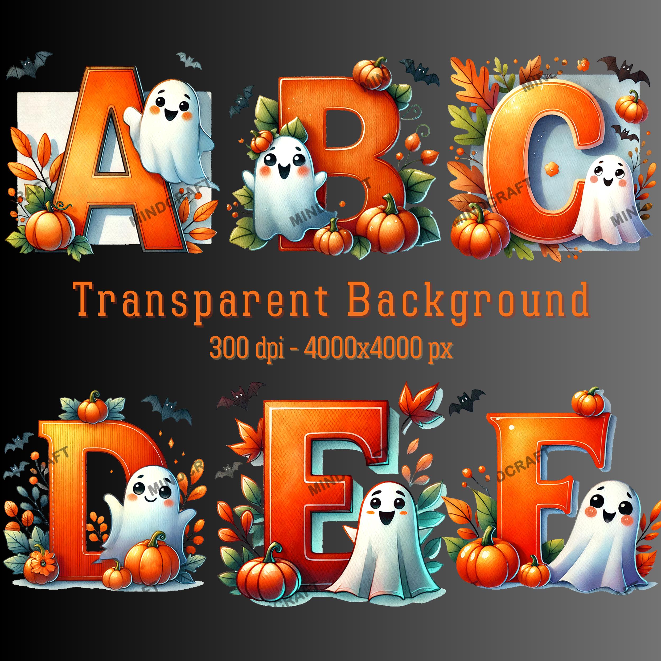 Halloween Cute Ghost A-Z Alphabet I Watercolor Ghost Letters I ...