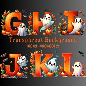 Halloween Cute Ghost A-Z Alphabet I Watercolor Ghost Letters I ...