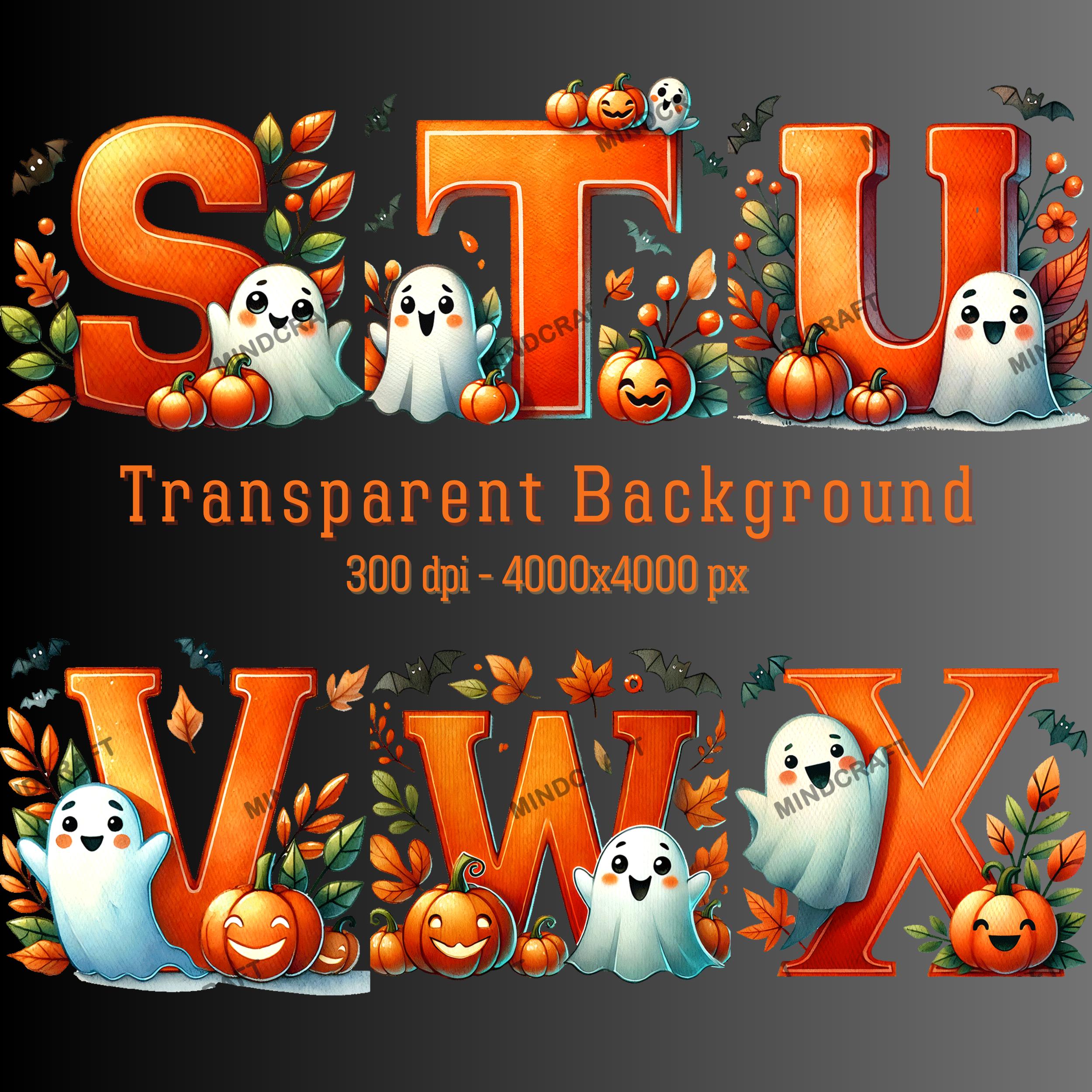 Halloween Cute Ghost A-Z Alphabet I Watercolor Ghost Letters I ...