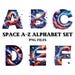 Space A-Z Alphabet Clipart, Space Letters, Watercolor Alphabet Png ...