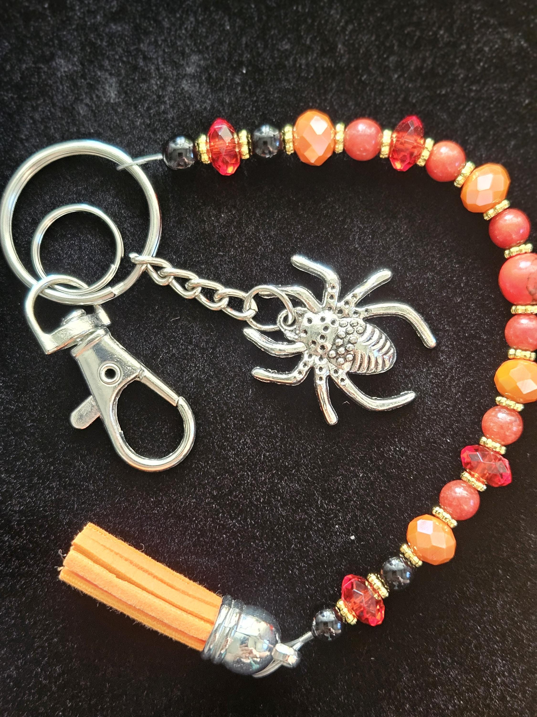 Onyx, Austrian Crystals, Red Turquois, Red Coral Jade, Spider Charm ...