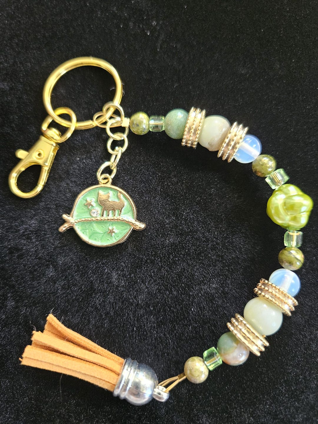 Unakite, Opal, Amazonite and Indian Agate Keychain - Etsy