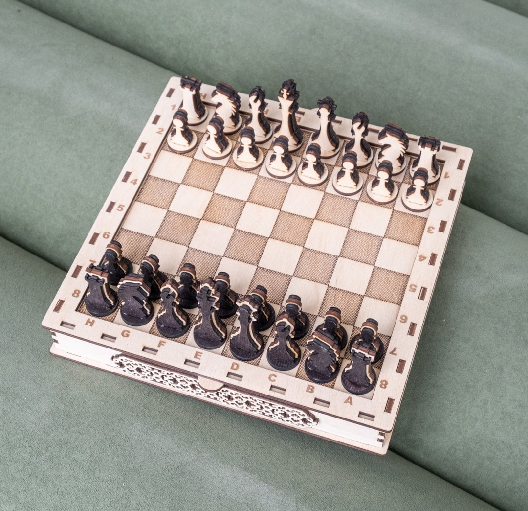 Modern Chess Set, Folding Chess Set, Wooden Chess Board With Storage ...