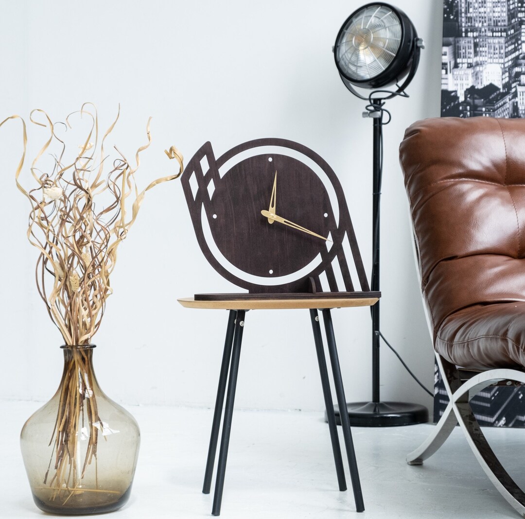 Modern Table Clock, Wood Tabletop Clock, Table Top Clock, Desk Clock ...