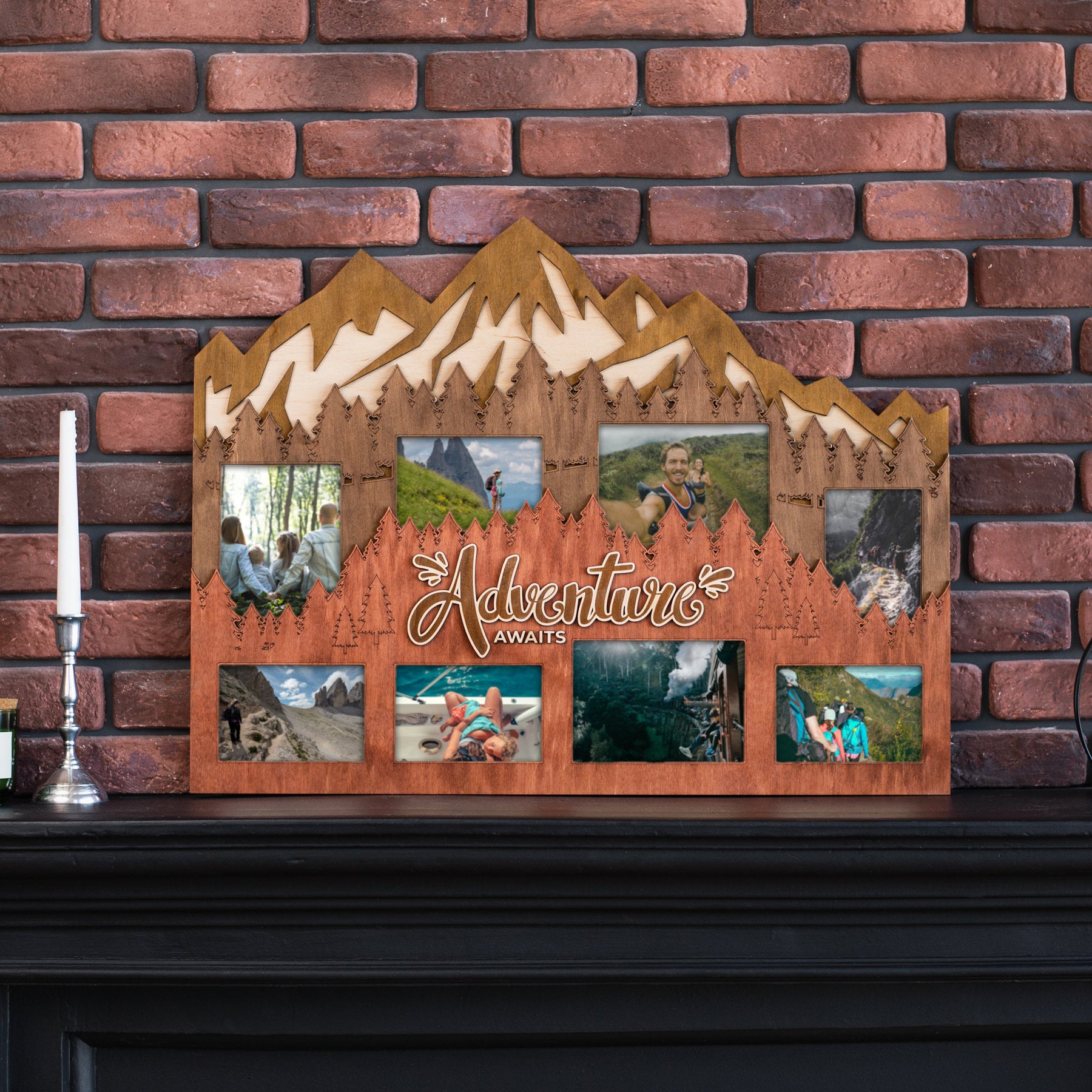 Adventure Awaits Collage Frame, Wood Collage Picture Frame, Custom ...