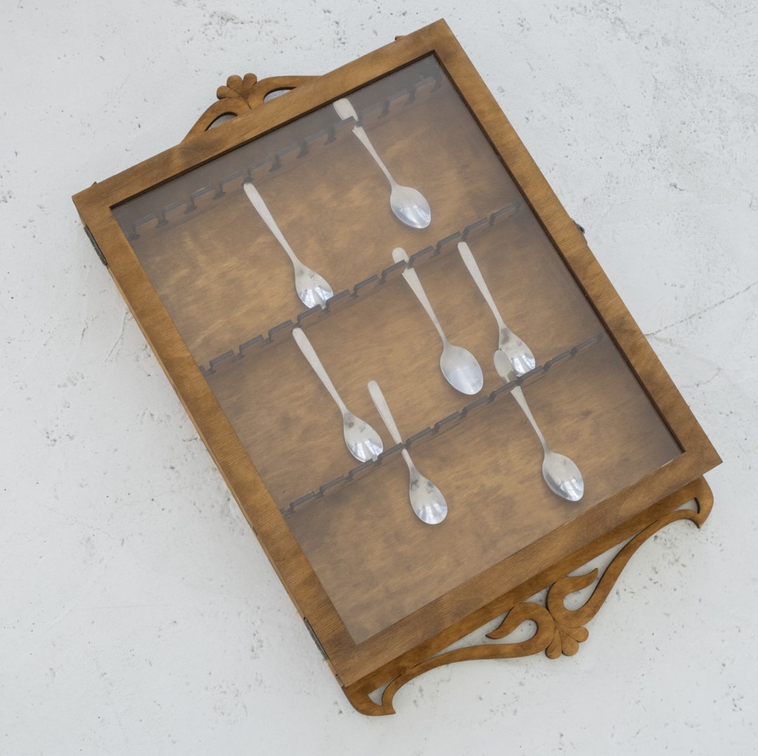 Wooden Spoon Holder, Spoon Cabinet, Spoon Display Rack, Spoon Holder ...
