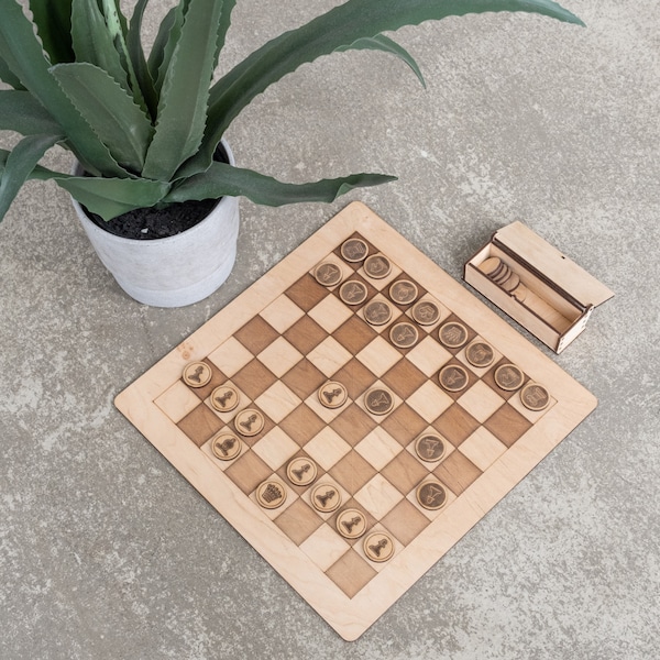 Wood Checker Board - Etsy