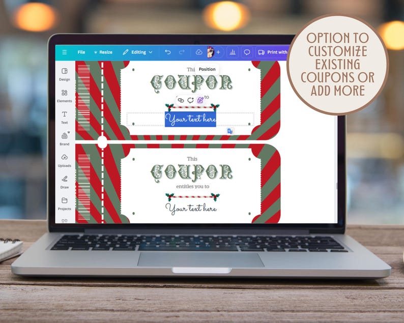 Editable Christmas Coupon Book, Customizable Voucher Book ...