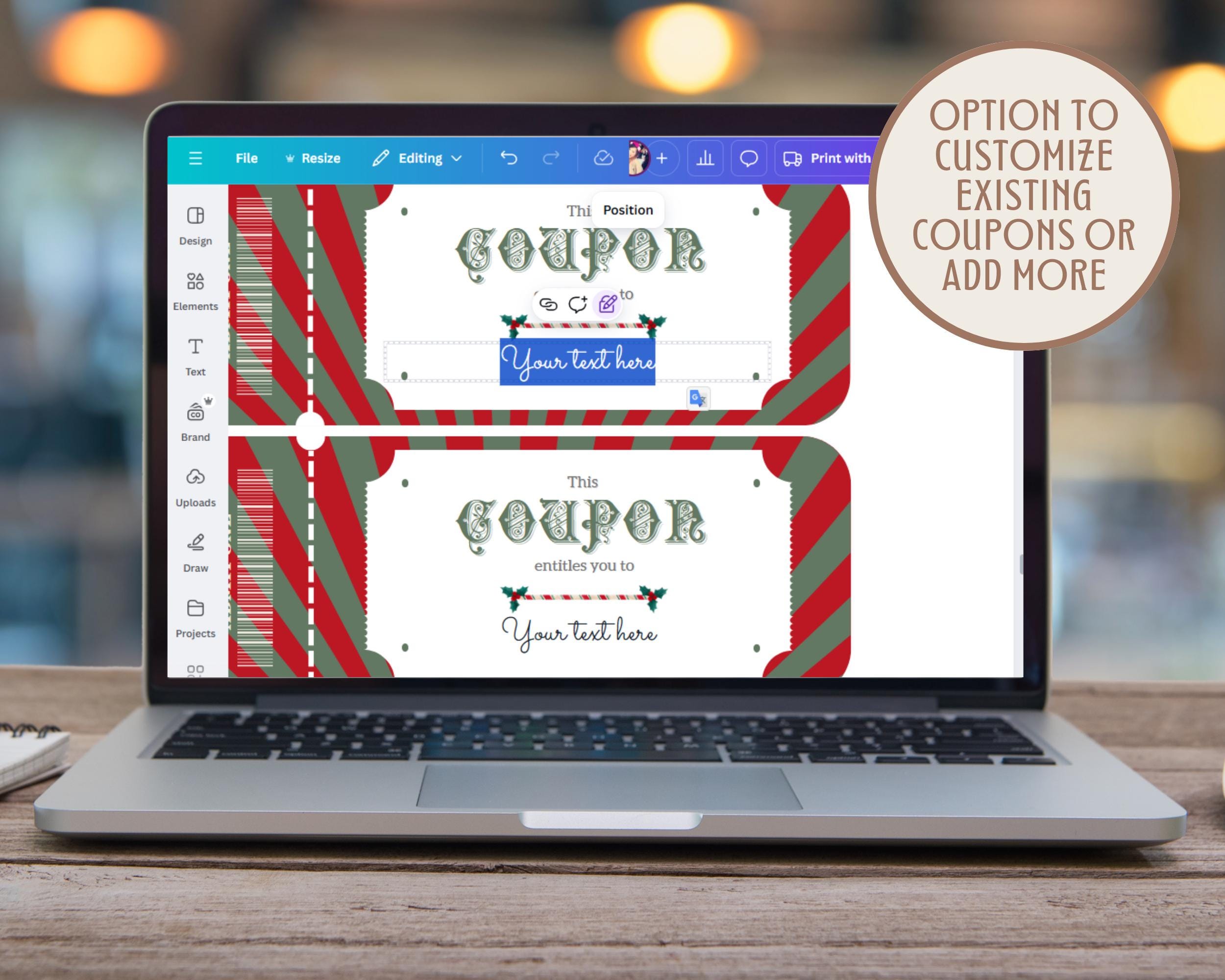 Editable Christmas Coupon Book, Customizable Voucher Book ...