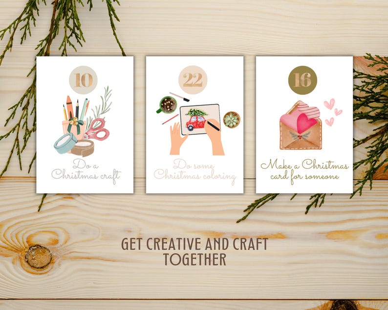 Advent Calendar Cards for Families | 24 Printable Christmas Bucket List ...