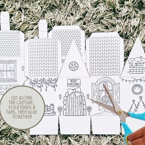 3D Christmas Paper House Ornament Craft Kit | Printable, Creative and ...