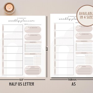 Vertical Weekly Planner, 2025 Weekly Schedule, Undated Weekly Agenda ...