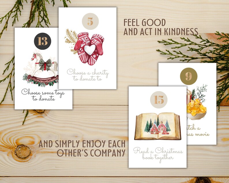 24 Printable Advent Activity Cards for Families, Christmas Bucket List ...