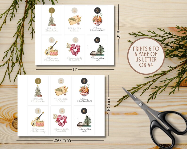 Advent Calendar Cards for Families | 24 Printable Christmas Bucket List ...