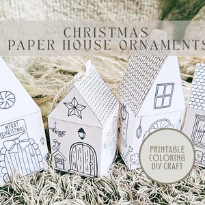 3D Christmas Paper House Ornament Craft Kit | Printable, Creative and ...