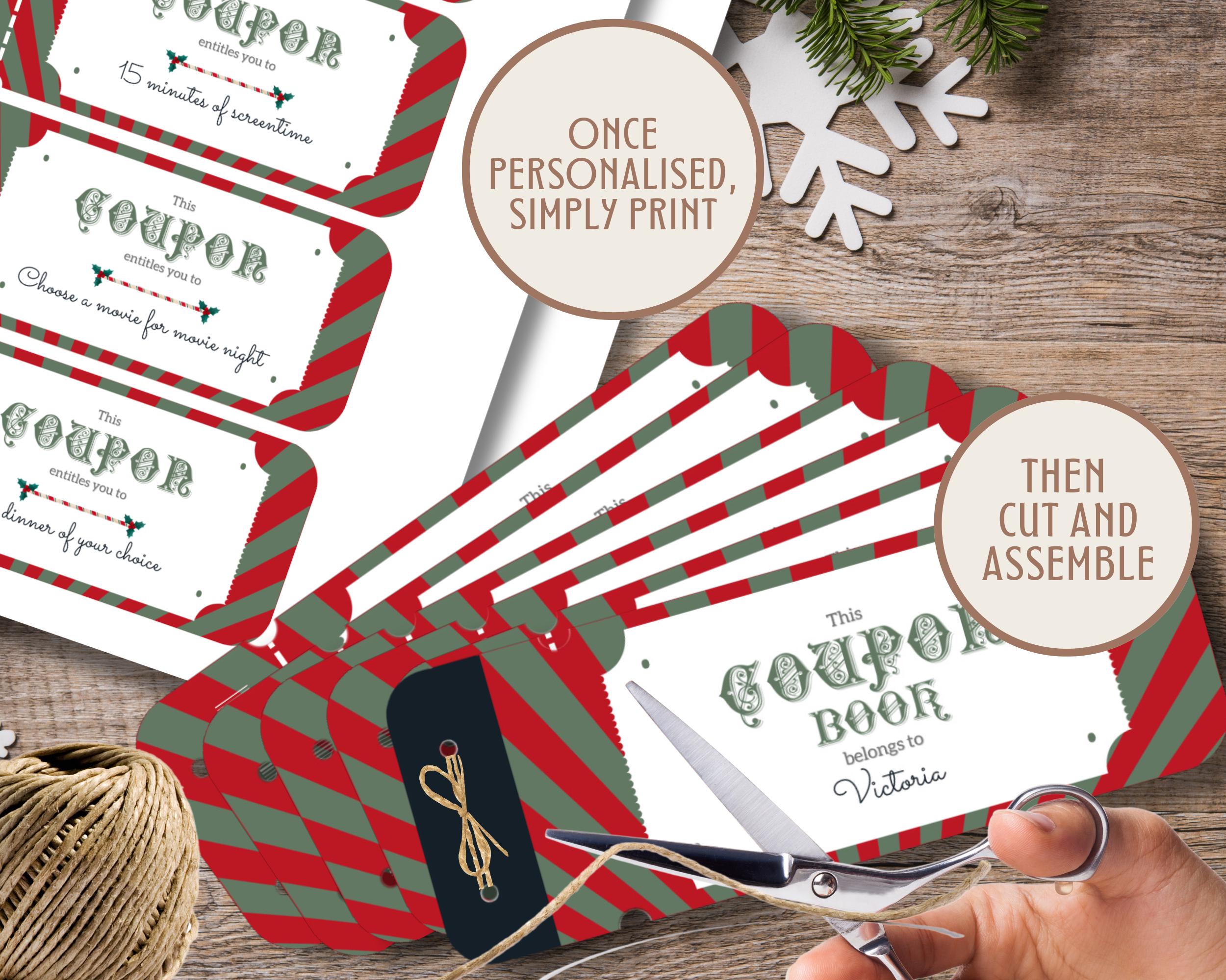 Editable Christmas Coupon Book, Customizable Voucher Book ...