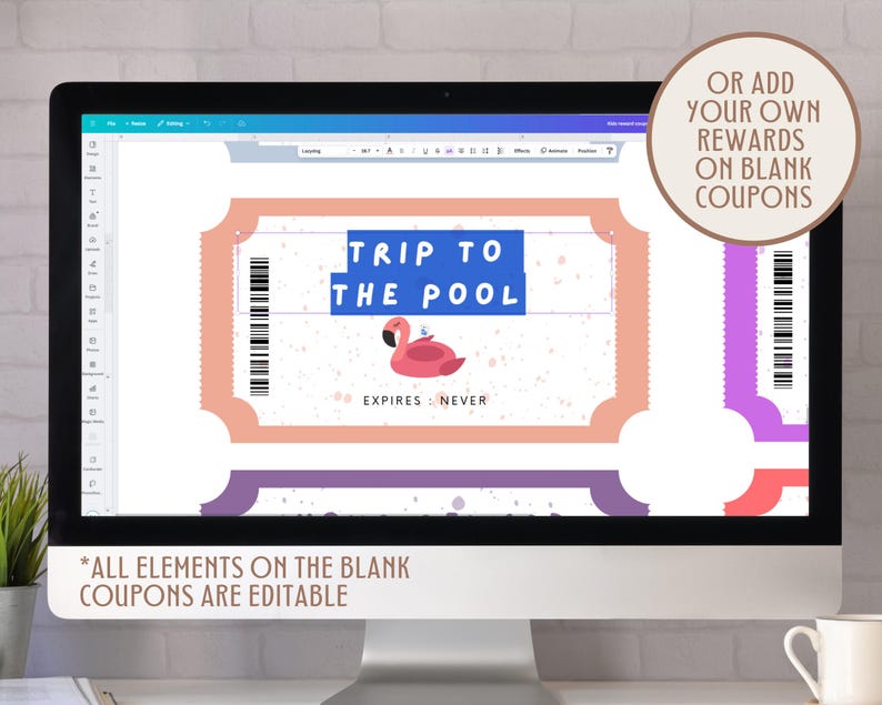 30 Editable Kids Reward Coupons, Blank Good Behavior Voucher Template ...