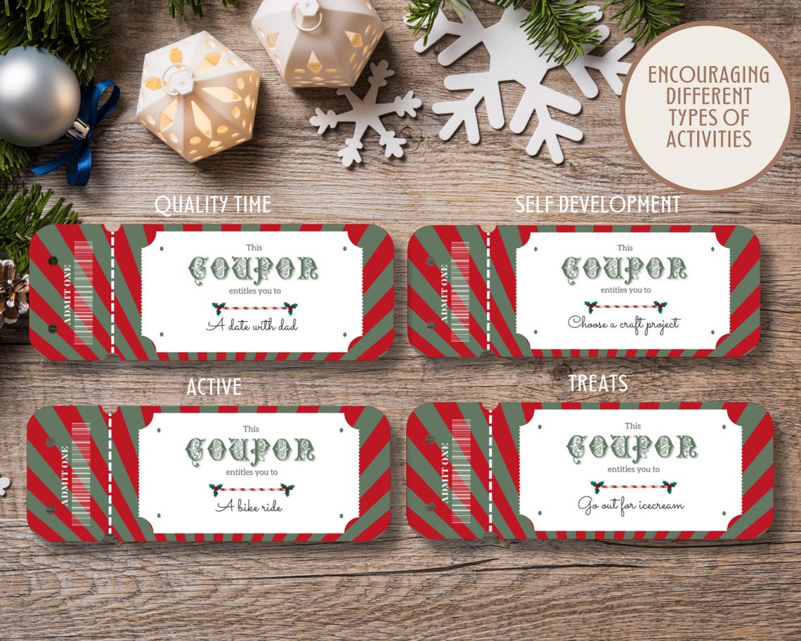 Editable Christmas Coupon Book, Customizable Voucher Book ...