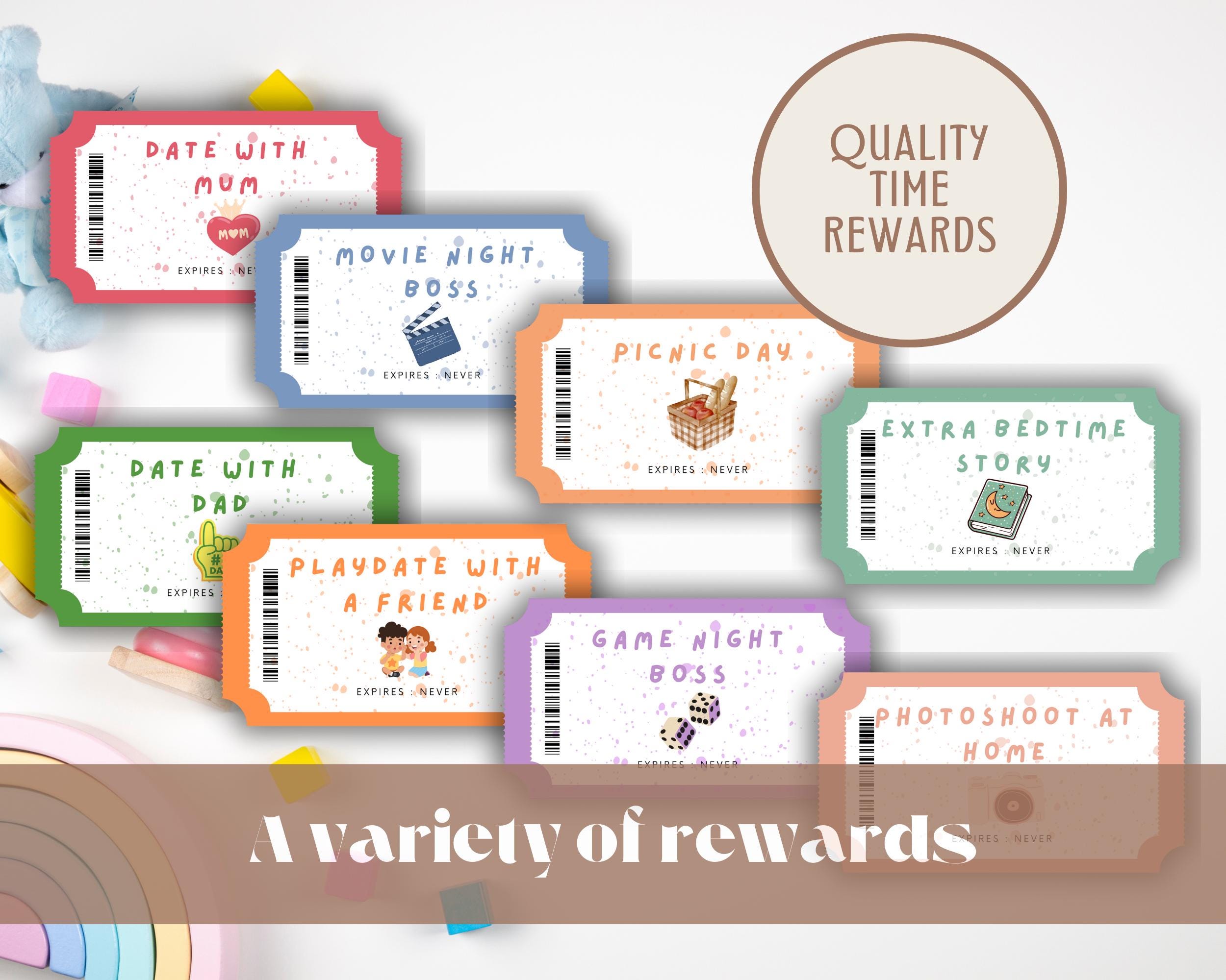 30 Printable Kids Reward Coupons, Including 10 Bonus Blank Coupons ...