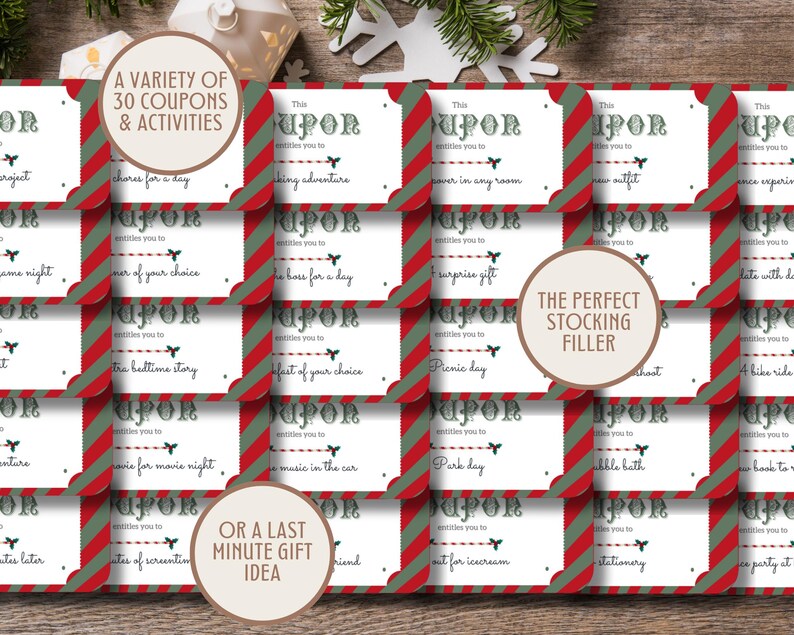 Editable Christmas Coupon Book, Customizable Voucher Book ...