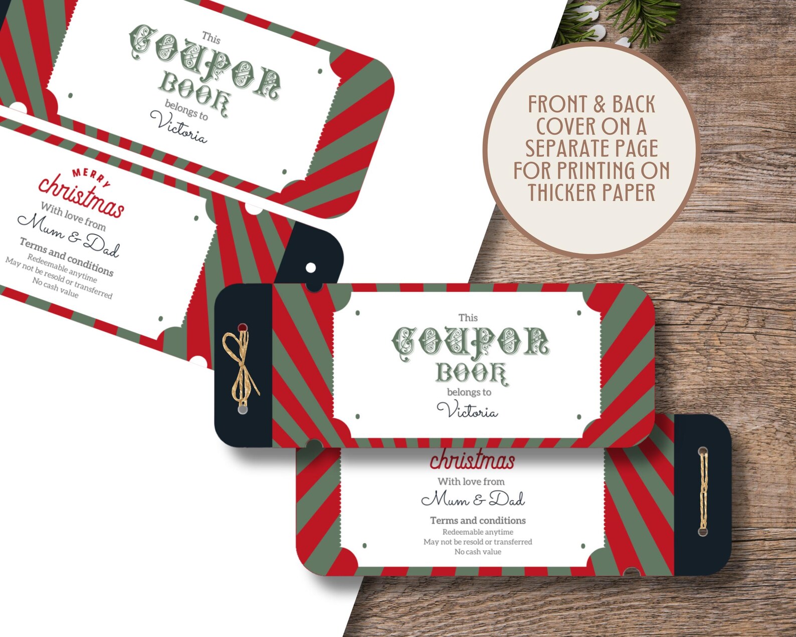 Editable Christmas Coupon Book, Customizable Voucher Book ...